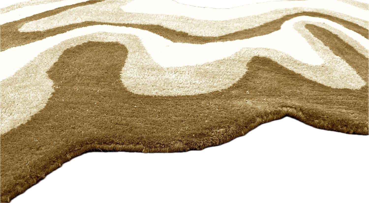 ALEF HOME Hand-Tufted Wool Rug, Modern Irregular Shaped Area Rug for ...