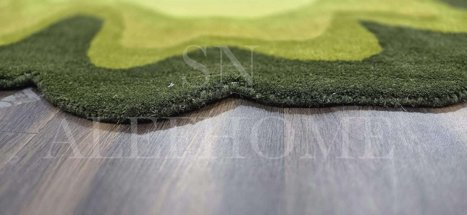 ALEF HOME Hand-Tufted Wool Rug, Modern Irregular Shaped Area Rug for ...