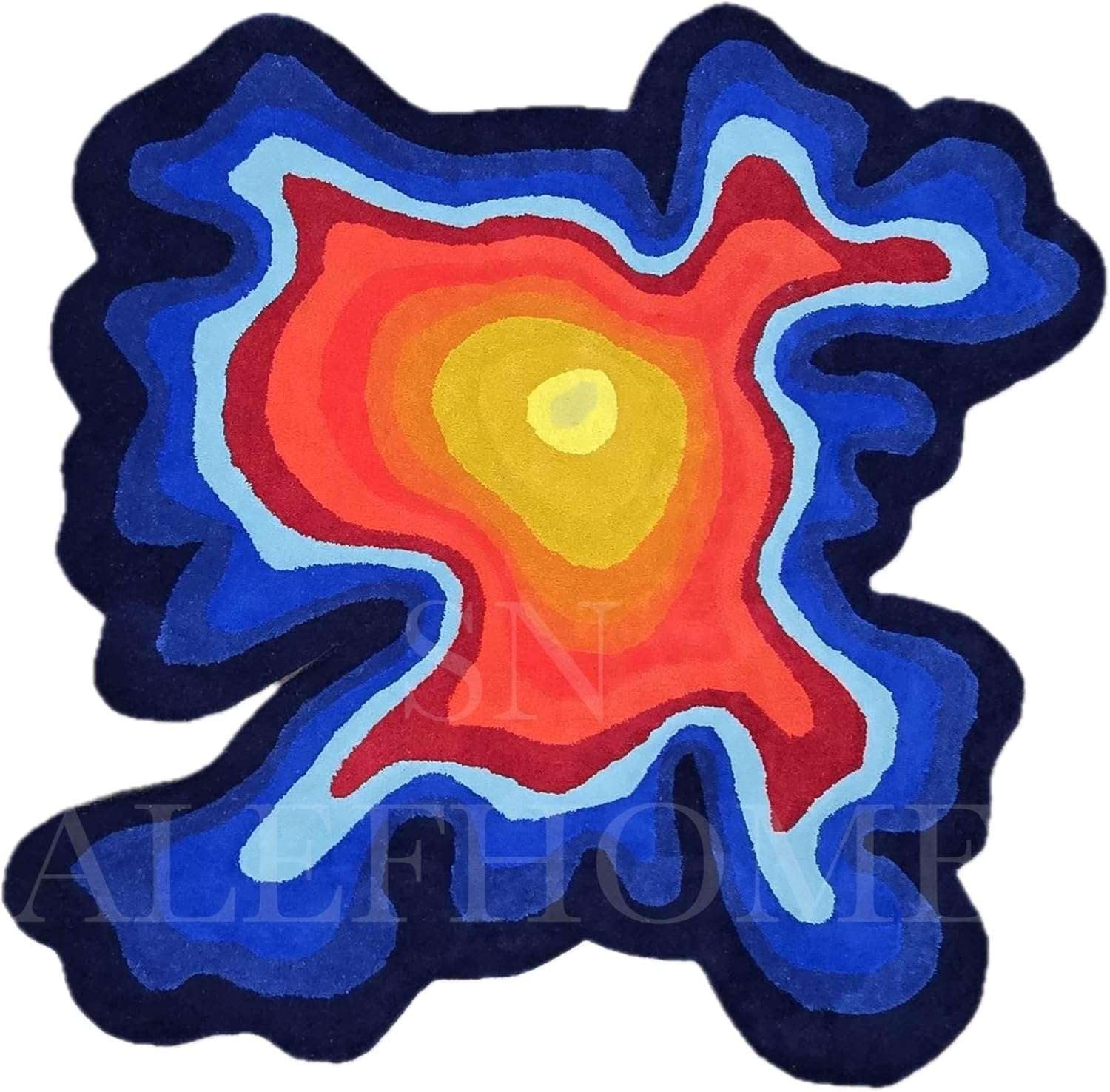 ALEF HOME Hand-Tufted Wool Rug, Modern Irregular Shaped Area Rug for ...