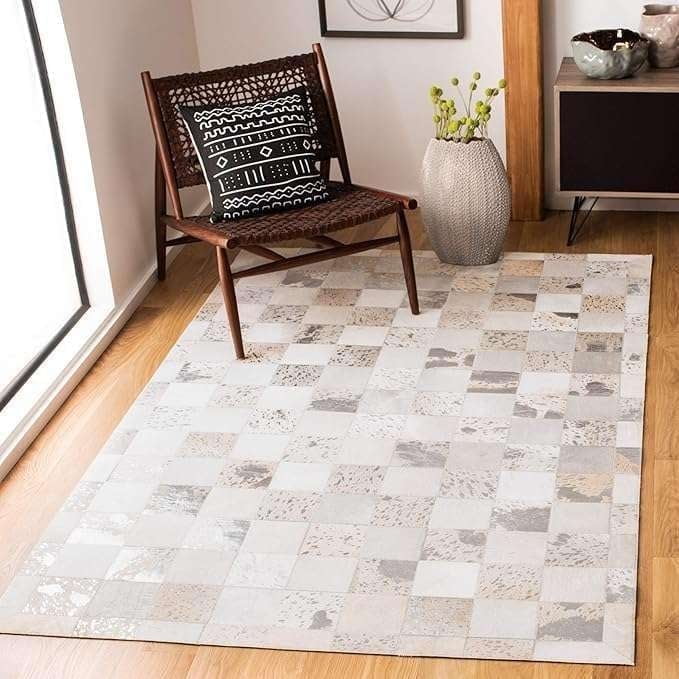 ALEF HOME Modern Rustic Patchwork Grey Area Rugs, 5X8, Luxurious Soft ...