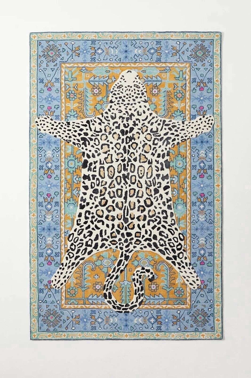 ALEF HOME Luxury Animal Print Collection Tufted Area Rug, Leopard Motif ...