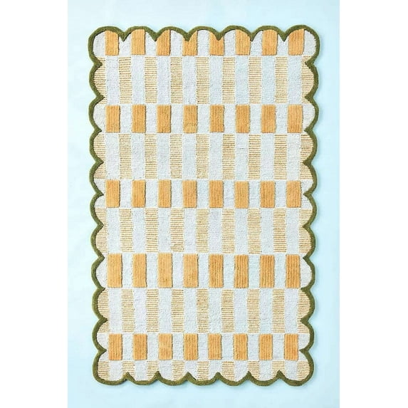 ALEF HOME Modern/Contemporary Tufted Area Rug, Yellow, 5x8 ft - Walmart.com