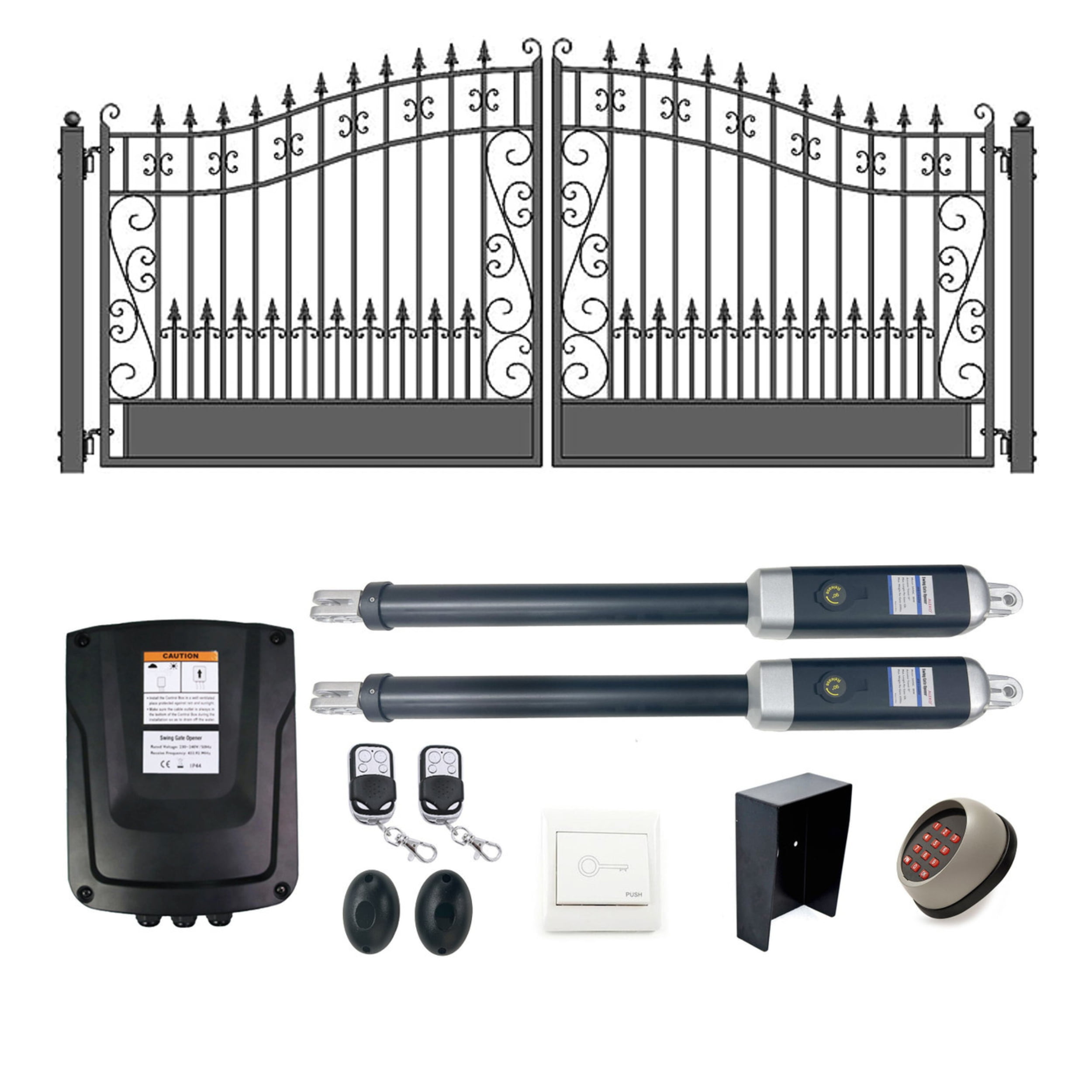 ALEKO Steel Dual Swing Venice Style 16ft Automated Driveway Gate with ...