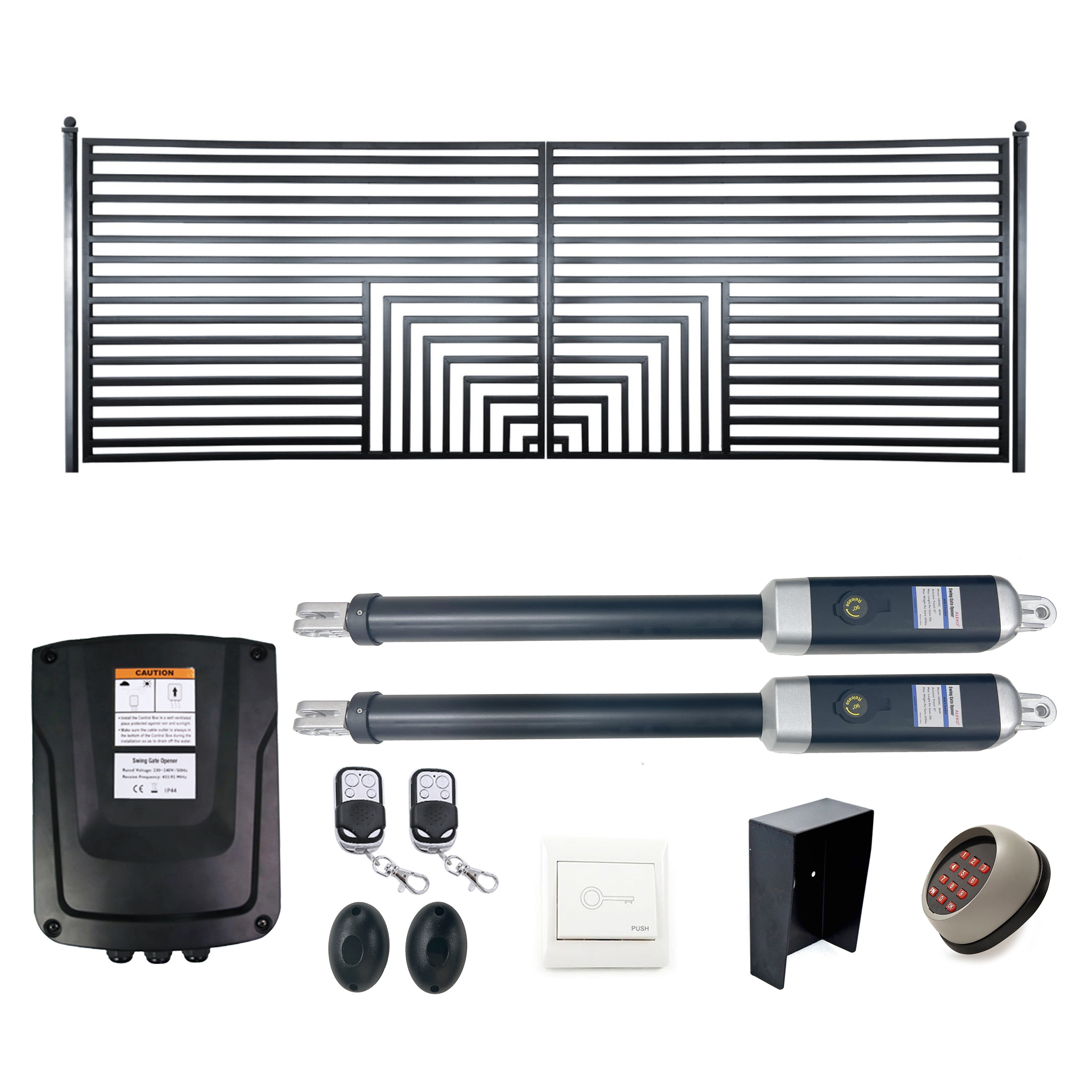 ALEKO Florence Style 16 x 6 feet Steel Dual Swing Driveway Gate with ...