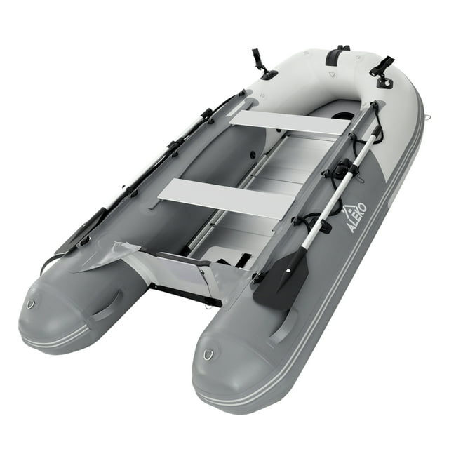 ALEKO Inflatable Fishing Boat with Aluminum Floor 10.5 ft Light and ...