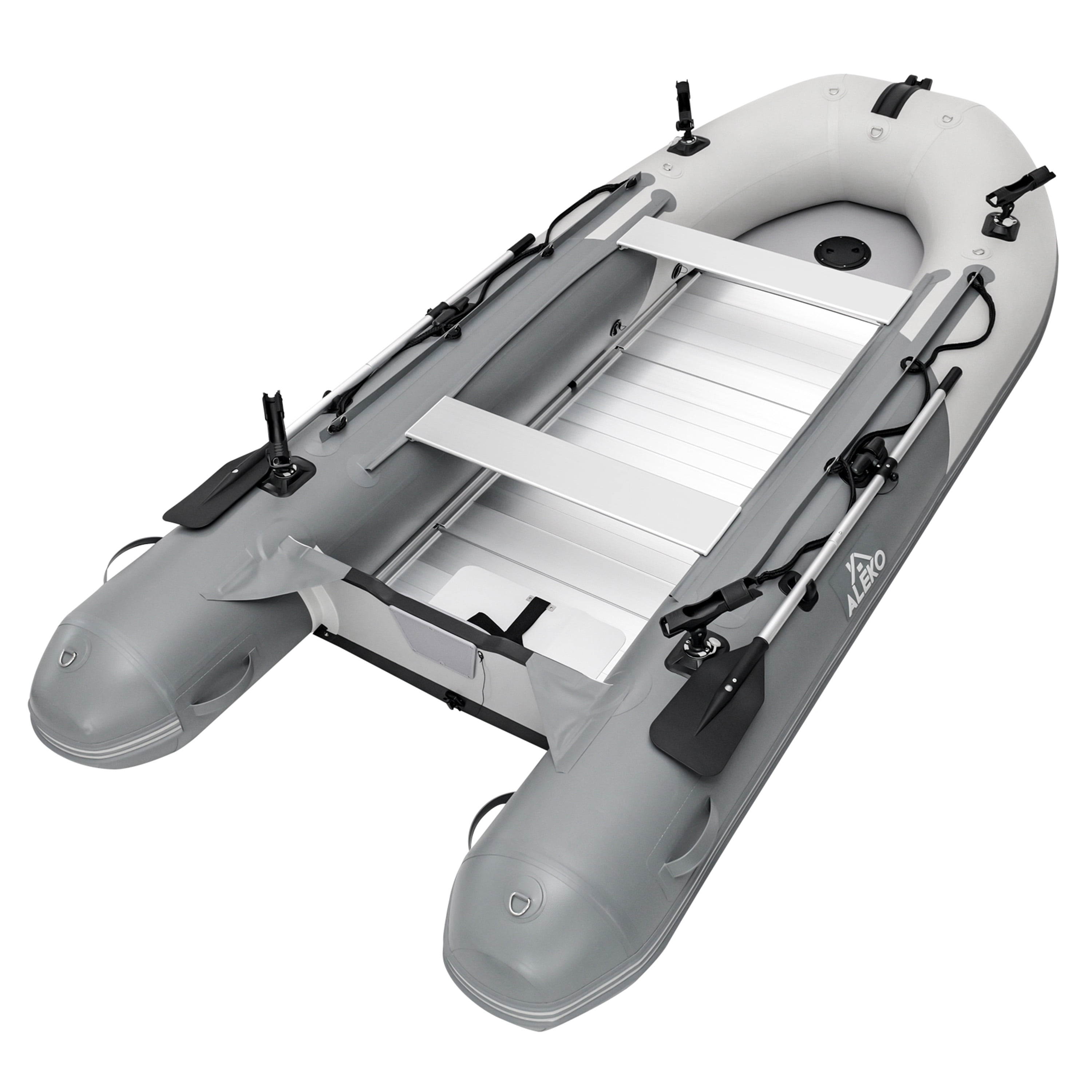 ALEKO Inflatable Fishing Boat with Aluminum Floor 12.5 ft Light and ...