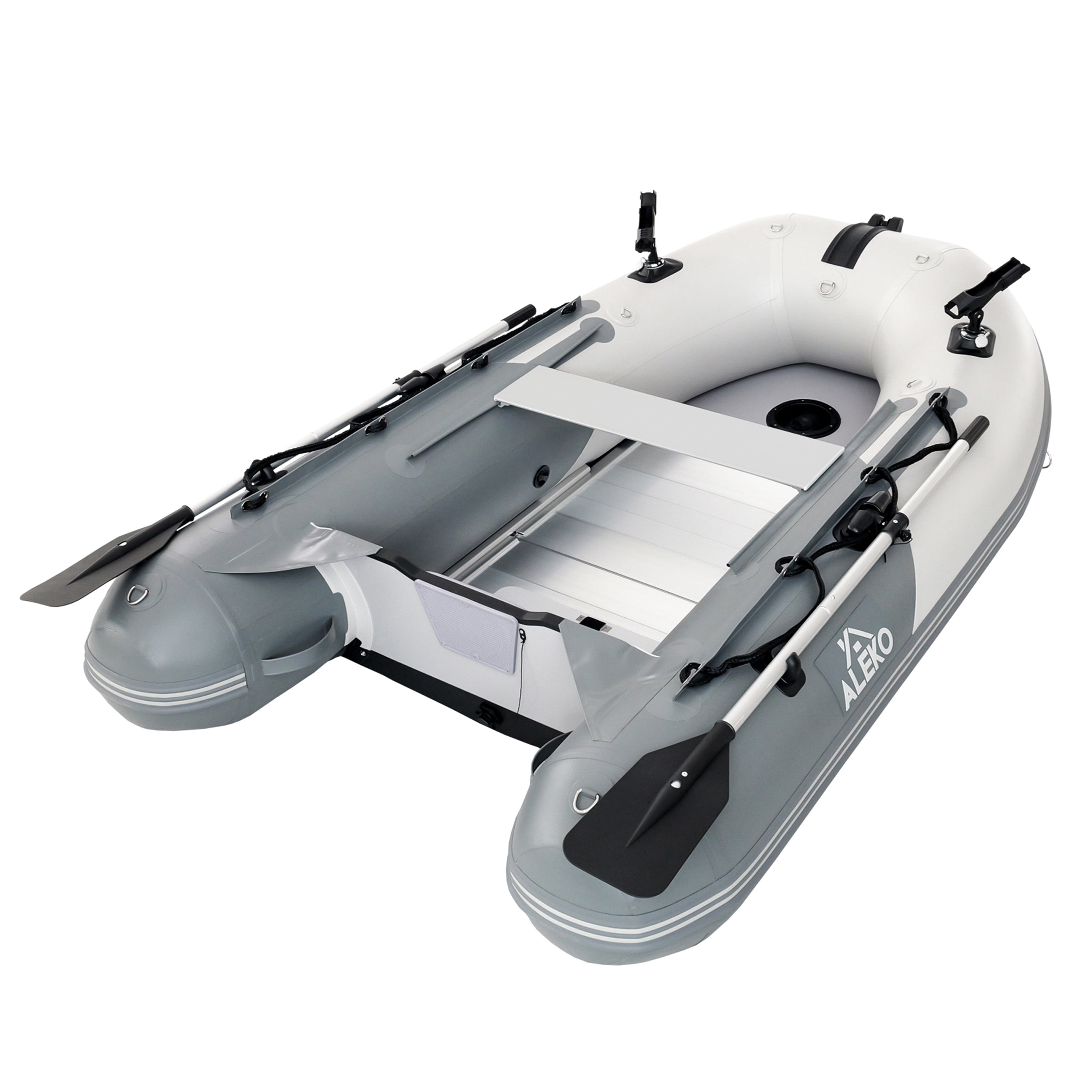 ALEKO Inflatable Fishing Boat with Aluminum Floor 8.5 ft Light and Dark ...