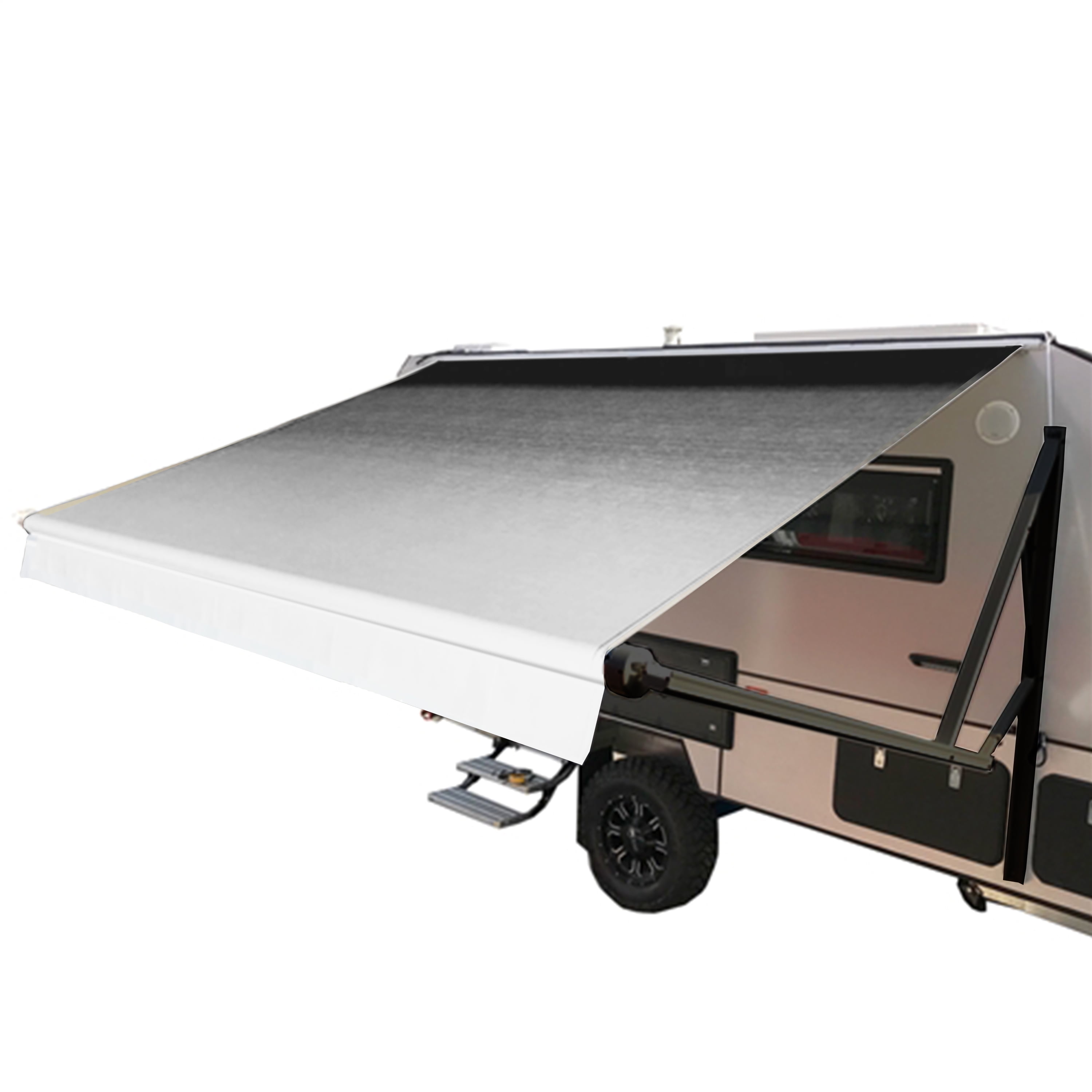 ALEKO Electric Frame Fabric Awning 16'X8' for RV or Patio, Black Fade ...