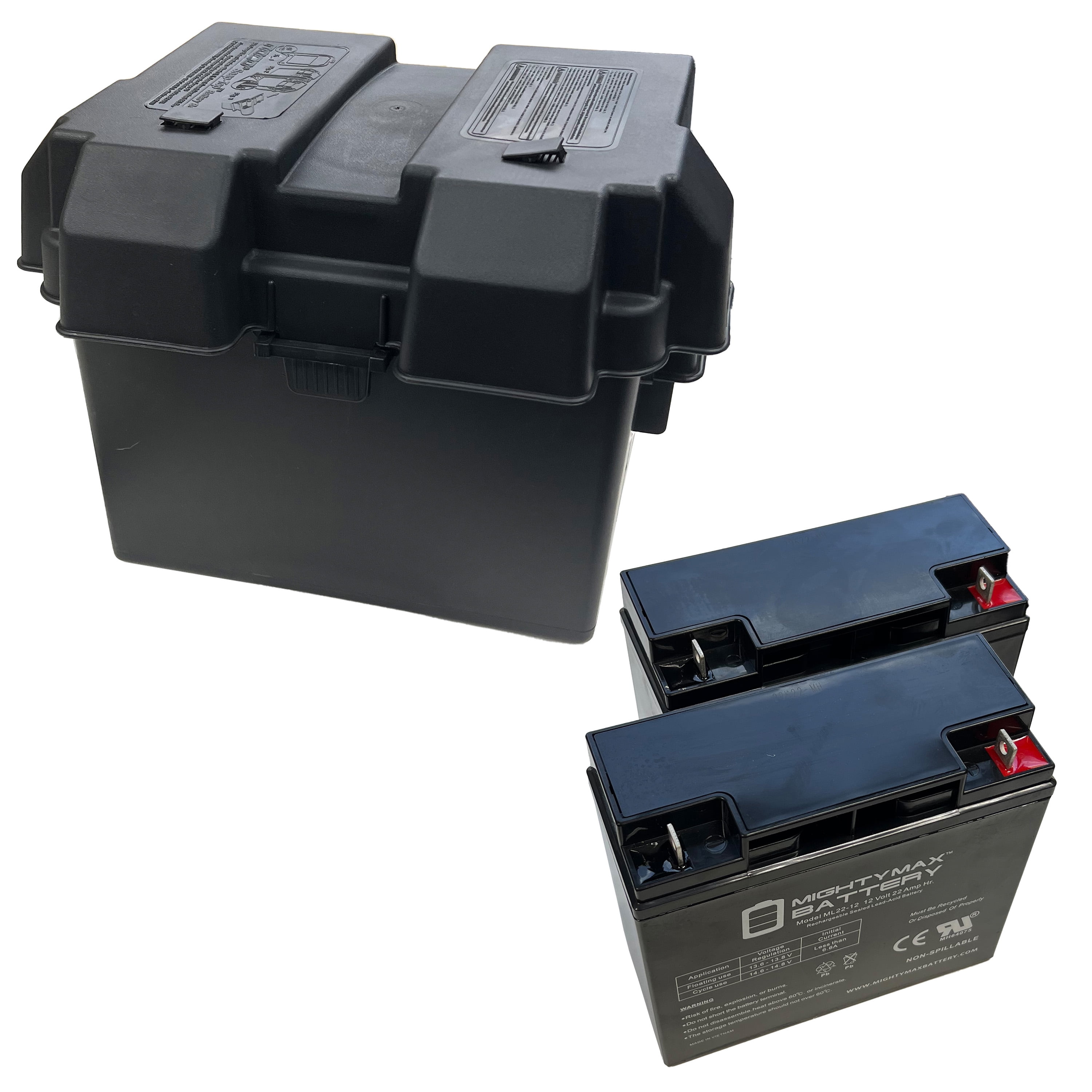 ALEKO Set of Battery Box with Two 22AH Batteries - Walmart.com