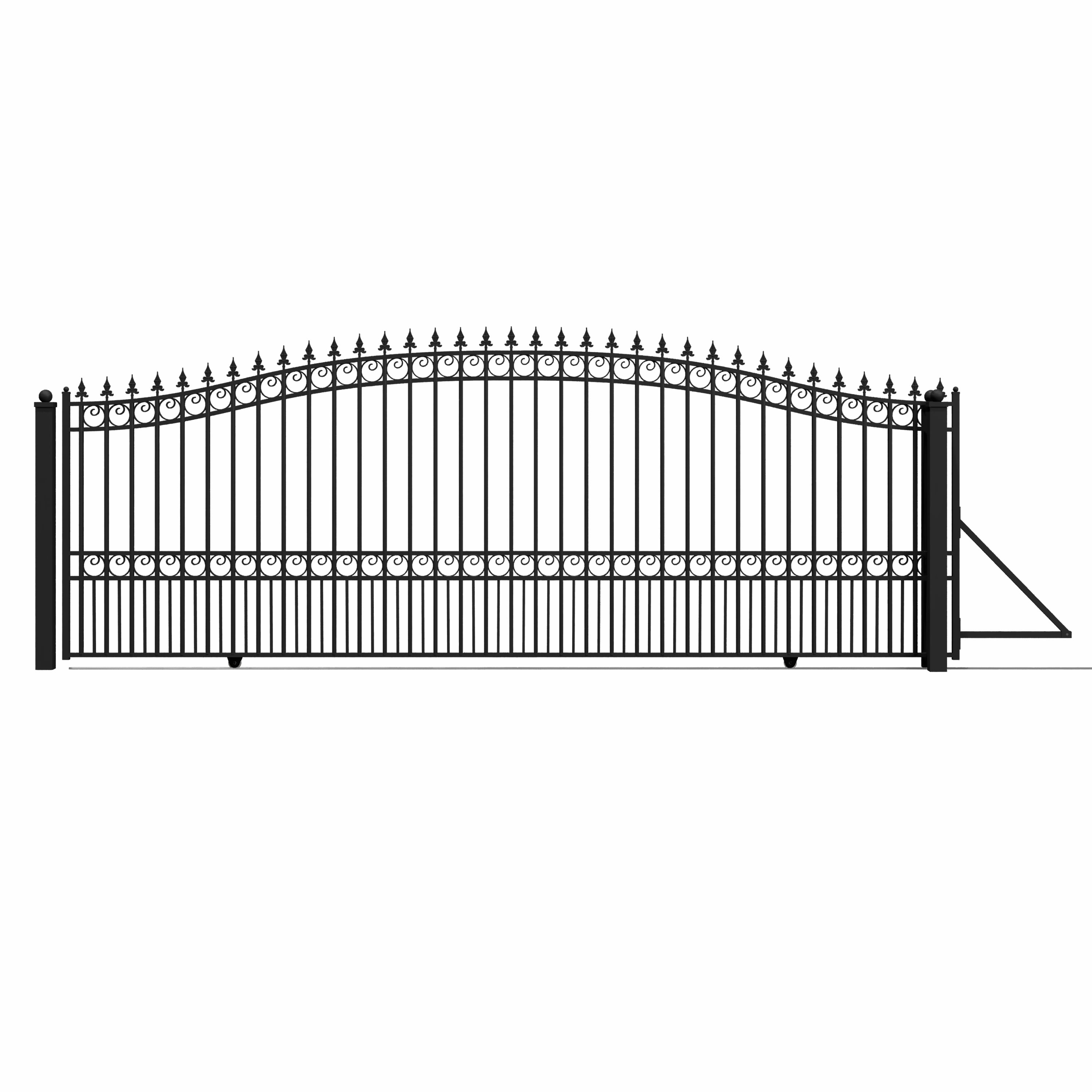 ALEKO Steel Single Sliding Driveway Gate 18 x 6 ft London Style Black ...