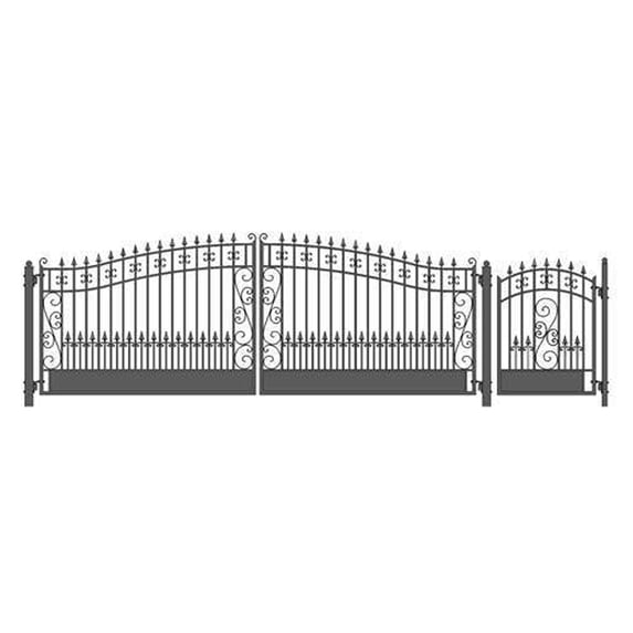 ALEKO Venice Style Steel Dual Driveway Gate 18 ft and Pedestrian Gate ...
