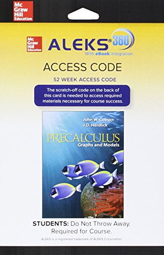 ALEKS 360 Access Card 52 Weeks for Coburn Precalculus: Graphs & Models ...