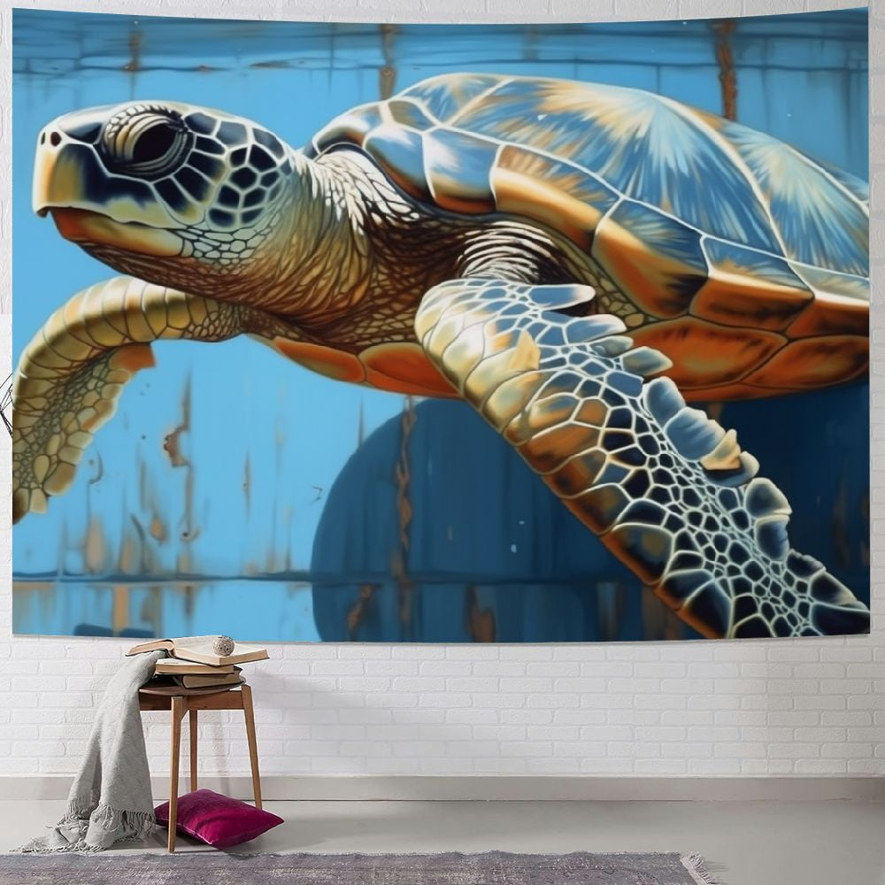 ALEPADNF Abstract Sea Turtle Tapestry Wall Hanging Window Design For ...