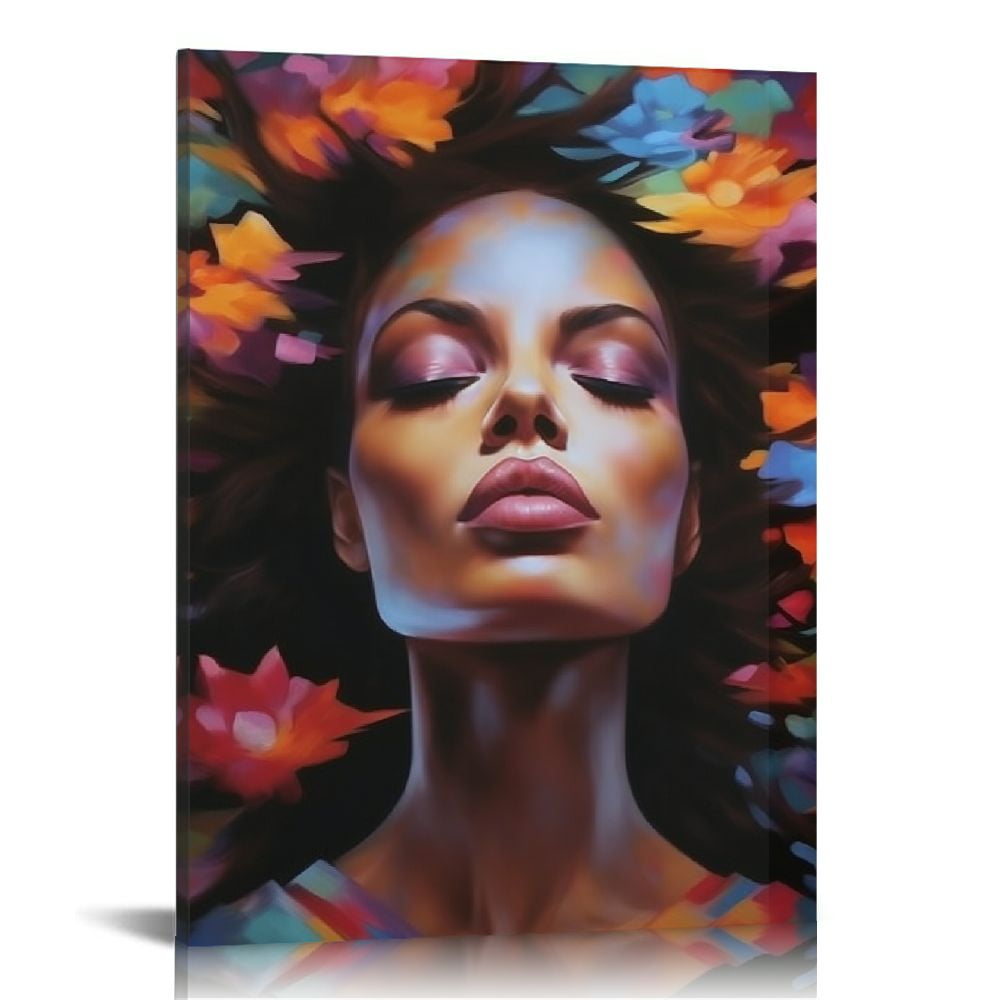 ALEPADNF African American Women Canvas Wall Art Black Girl Poster Beauty Abstract Painting ...