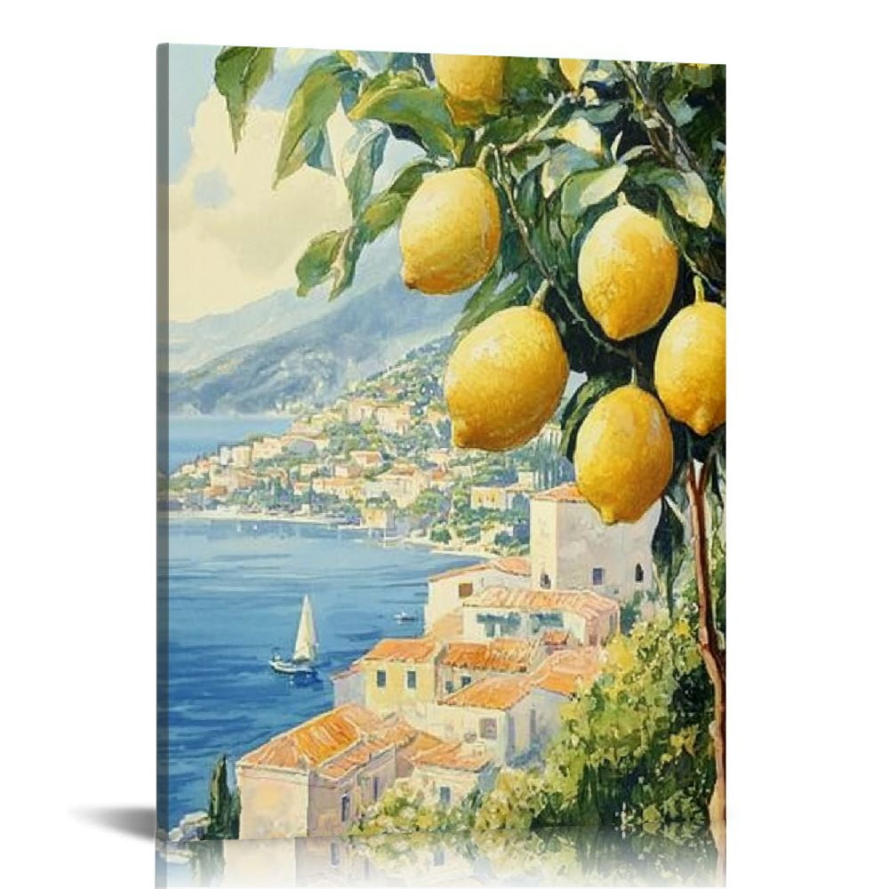 ALEPADNF Amalfi Coast Lemon Tree Poster Watercolor Italian Lemons ...