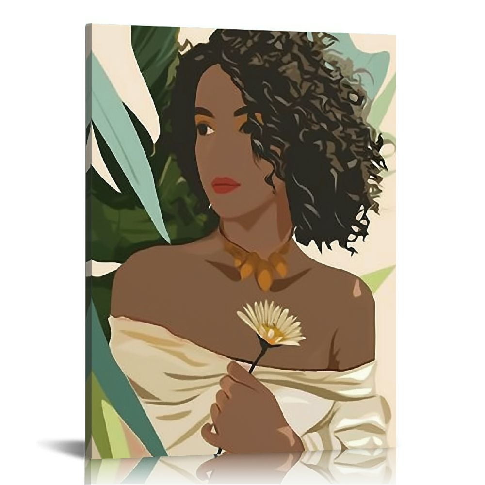 ALEPADNF Black Woman Wall Art - Black Girl Wall Decor, Black Women Posters, African American Art ...