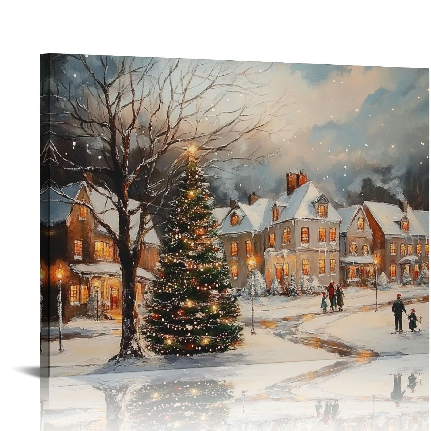 ALEPADNF Christmas Canvas Wall Art Rustic Winter Scene Wall Art Prints ...