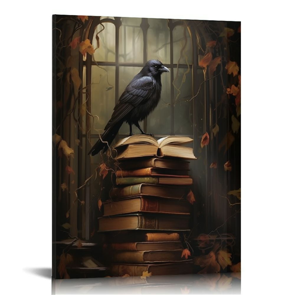 ALEPADNF Dark Academia Decor Halloween Ghost Poster Gothic Raven Wall ...