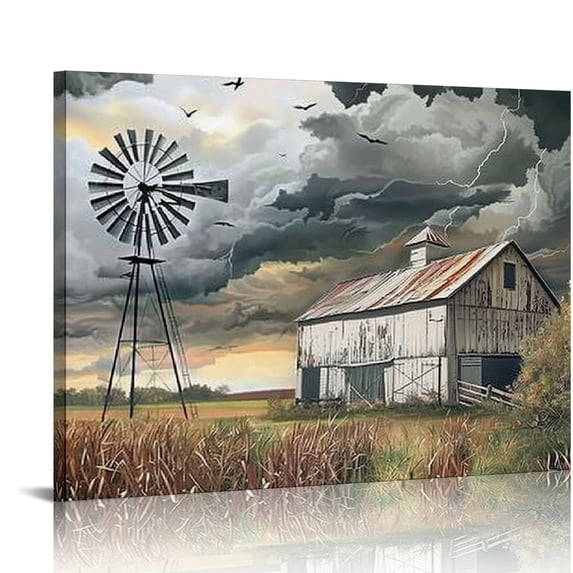 ALEPADNF Farmhouse Wall Art, Modern Rustic Barn Canvas Art Prints for ...