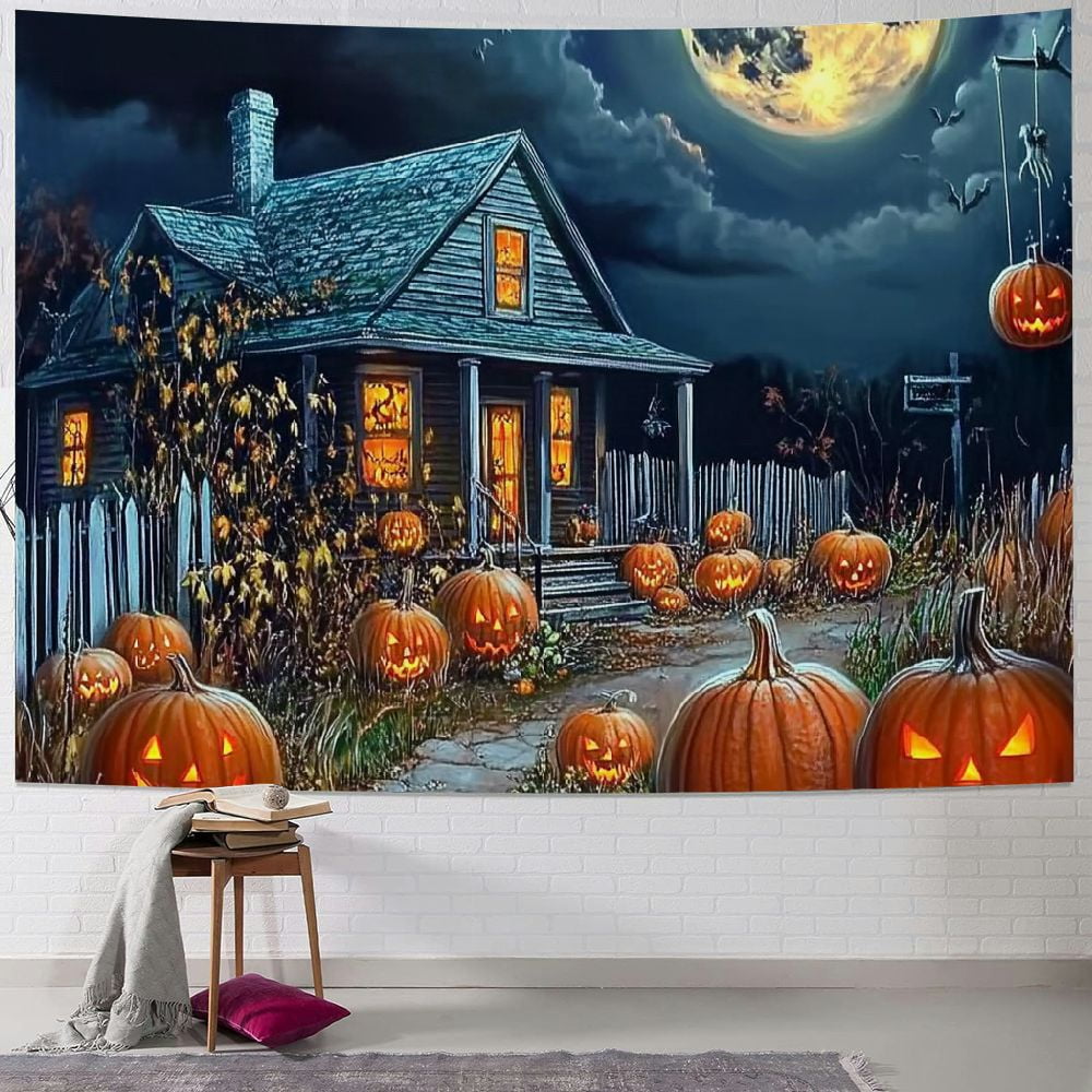 ALEPADNF Funny Halloween Tapestry Wall Hanging Horror Ghost Witch ...