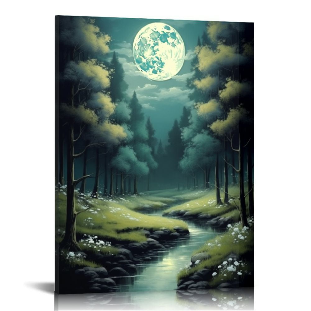 ALEPADNF Gothic Landscape Wall Art Dark Academia Paintings Forest ...
