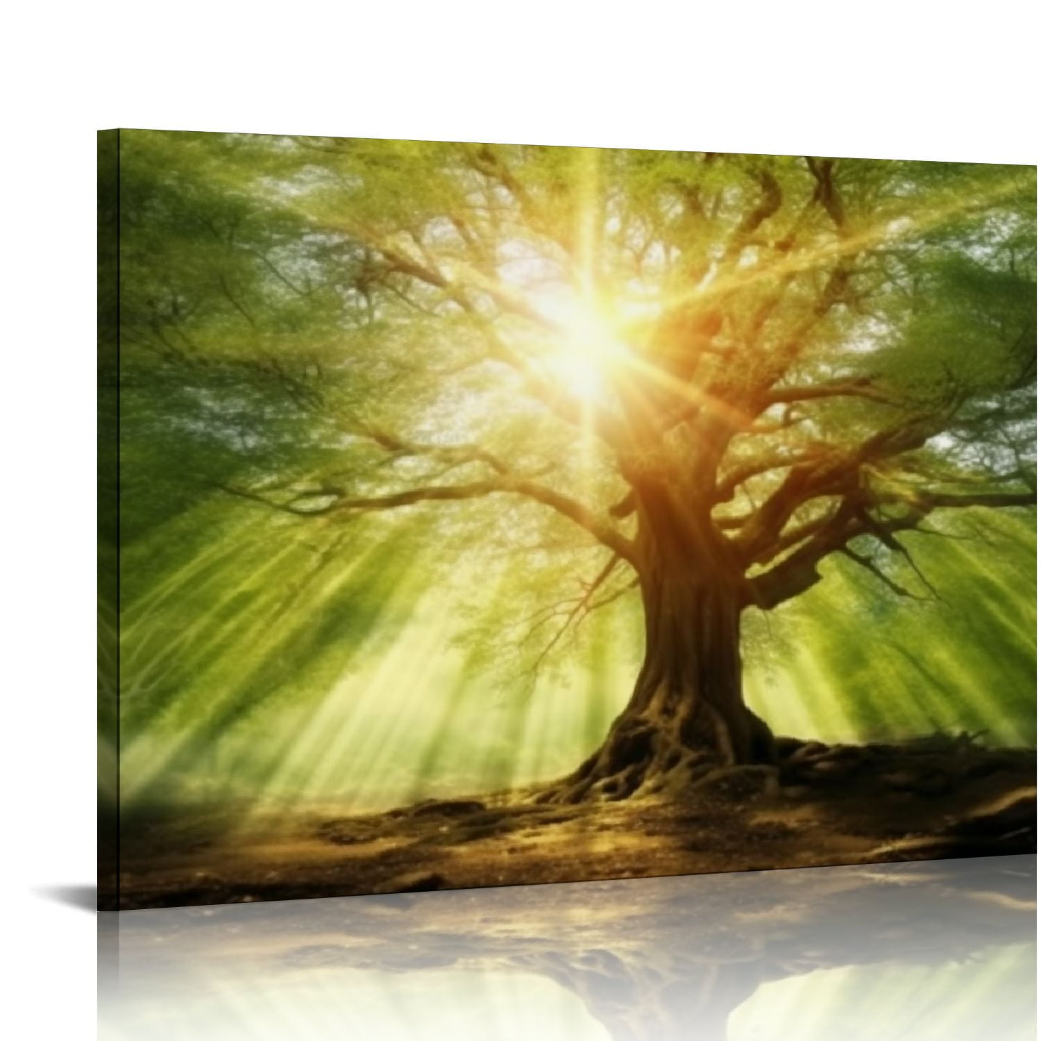 ALEPADNF Green Wall Art Tree Pictures Wall Decor Nature Forest ...