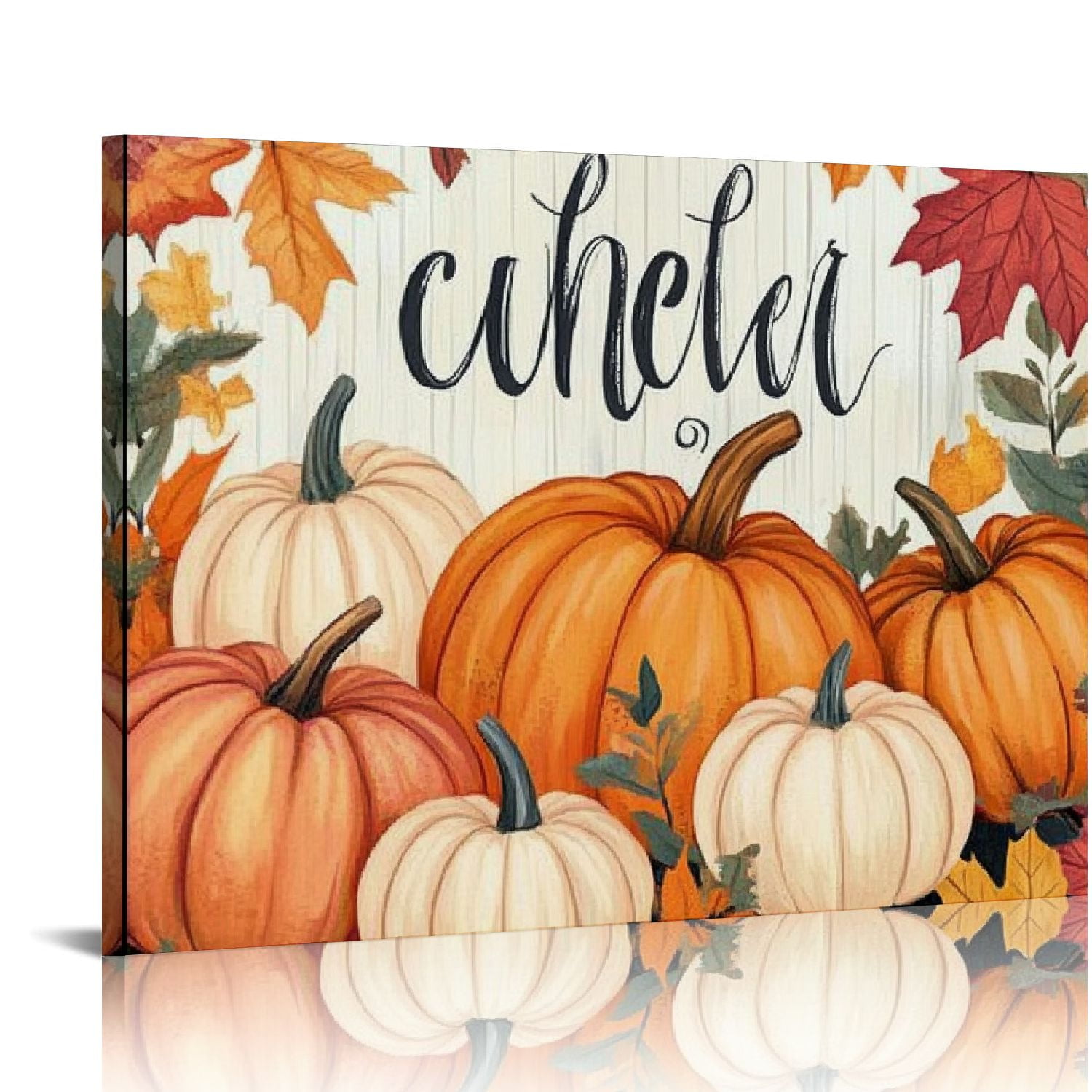 ALEPADNF Happy Fall Wall Art for Bathroom Thanksgiving Harvest Pumpkin ...