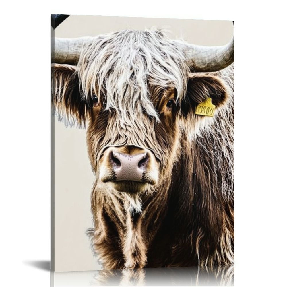 ALEPADNF Highland Cow Wall Art Country Farmhouse Wall Decor Strong Yak ...