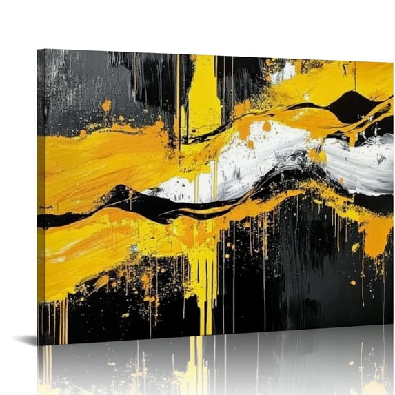 ALEPADNF Large Abstract Canvas Wall Art With Wood Ready to Hang for ...