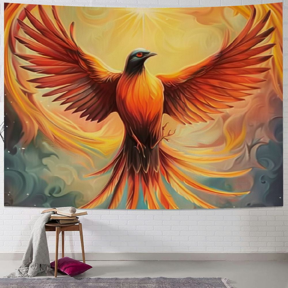 ALEPADNF Large Tapestry Wall Hanging Decor Fire Bird Majestic Aesthetic ...