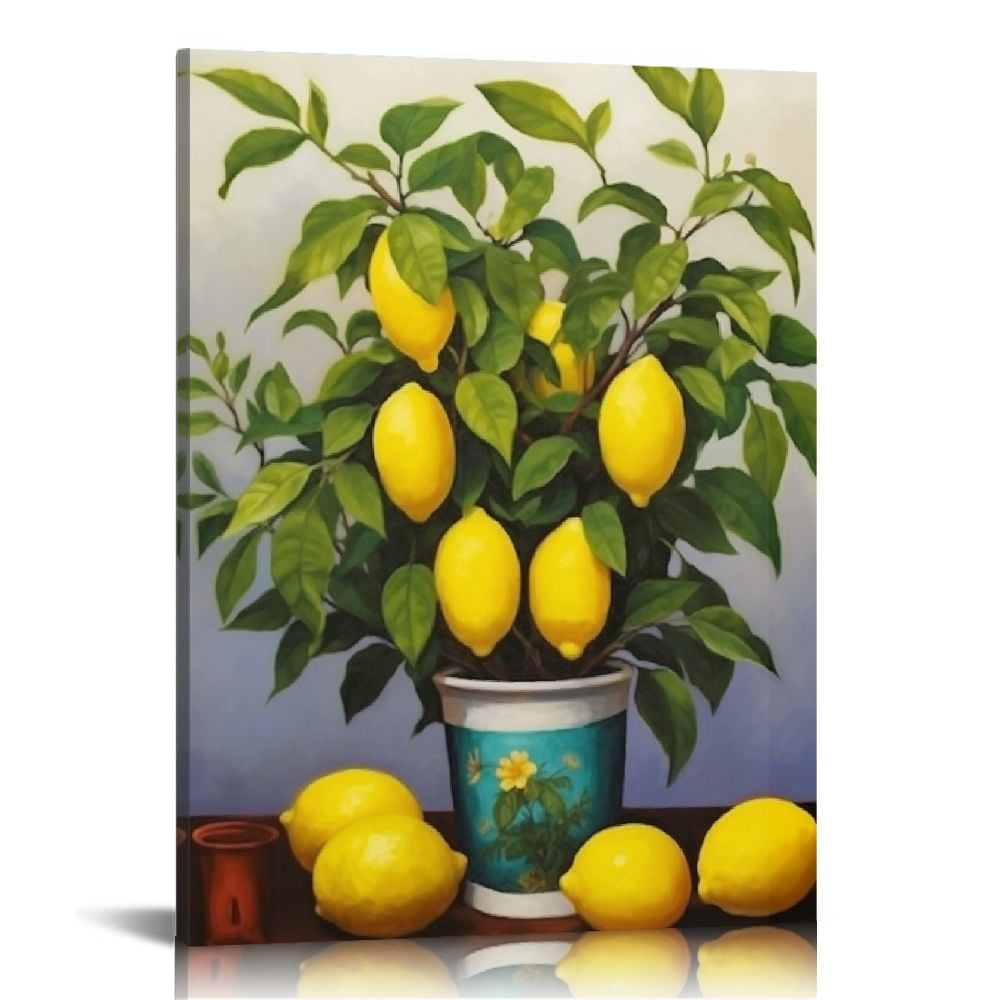 ALEPADNF Lemon Wall Art Canvas Lemon Tree Pictures Citrus Fruit Artwork ...
