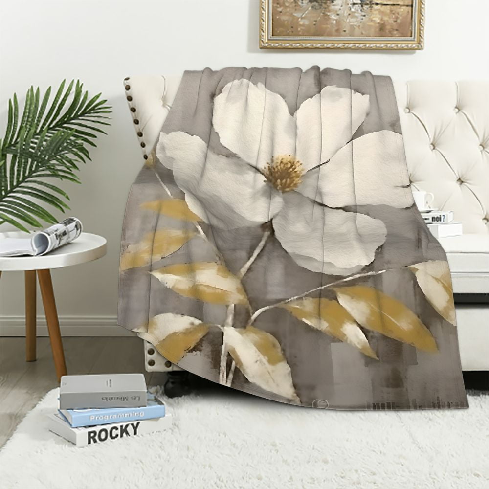 ALEPADNF Lily Flower Throw Blanket for Couch Sofa Bed Office Decor ...
