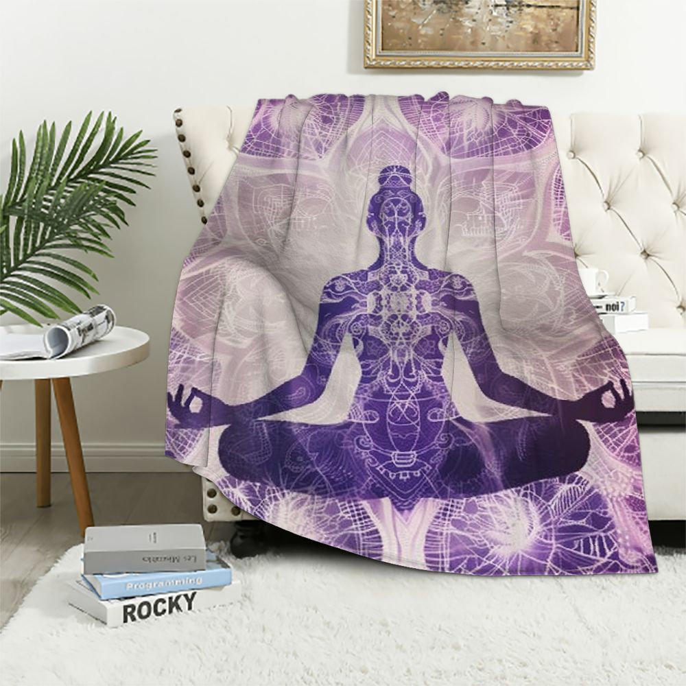 ALEPADNF Lotus Position Print Blanket Lightweight Soft Blanket for All ...
