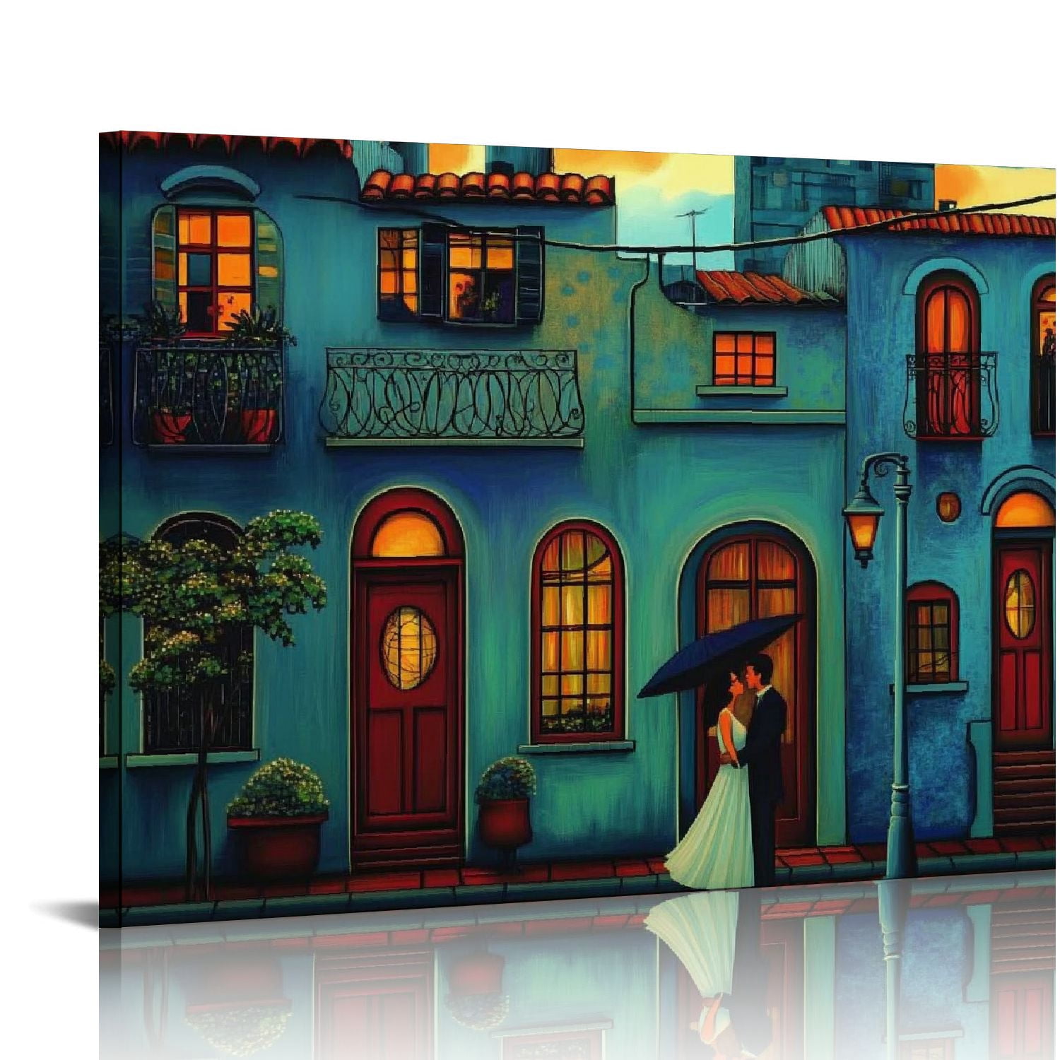 ALEPADNF Mexican Poster Mexican House Wall Art Colorful Mexican Folk ...