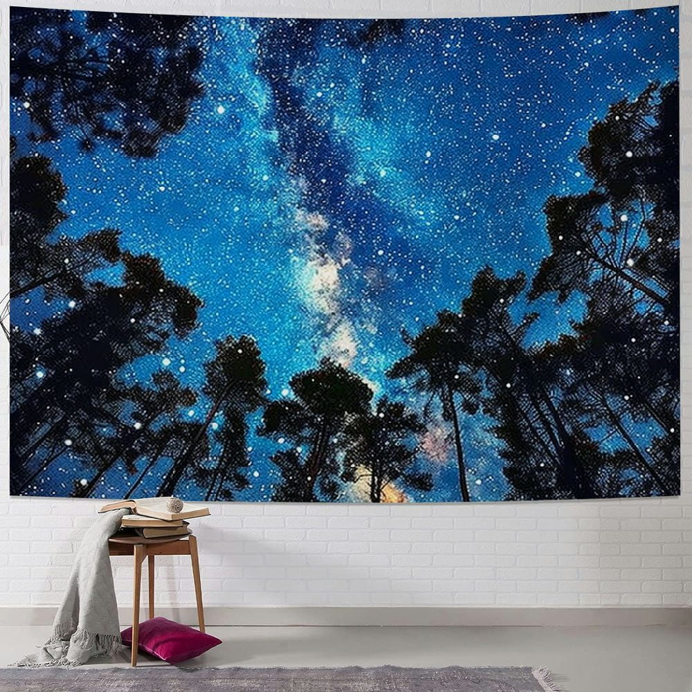 ALEPADNF Milky Way Tapestries Wall Hanging Celestial View of Blue ...
