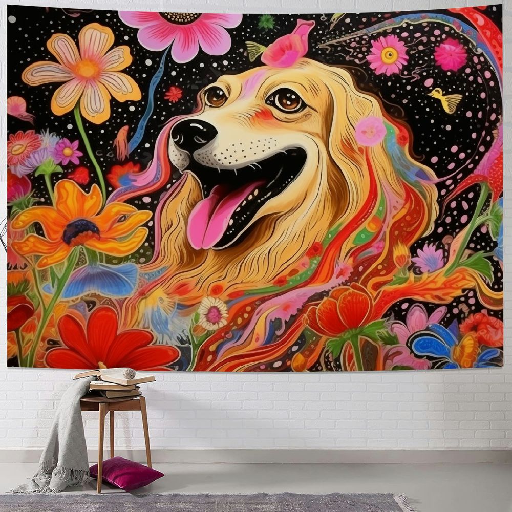 ALEPADNF Mushroom Tapestry Hippie Flowers Tapestry Pink Tapestry for ...