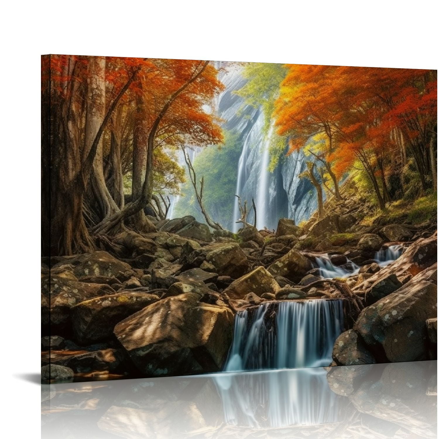 ALEPADNF Nature Mountains Waterfall Canvas Wall Art Forest Scenery ...