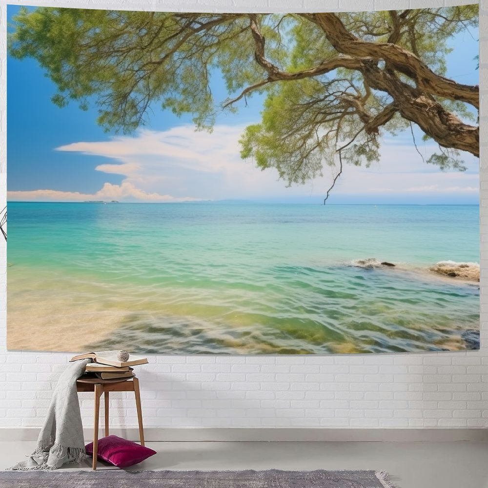 ALEPADNF Office Background Room Divider Decor Tapestry,Beach Scenery ...