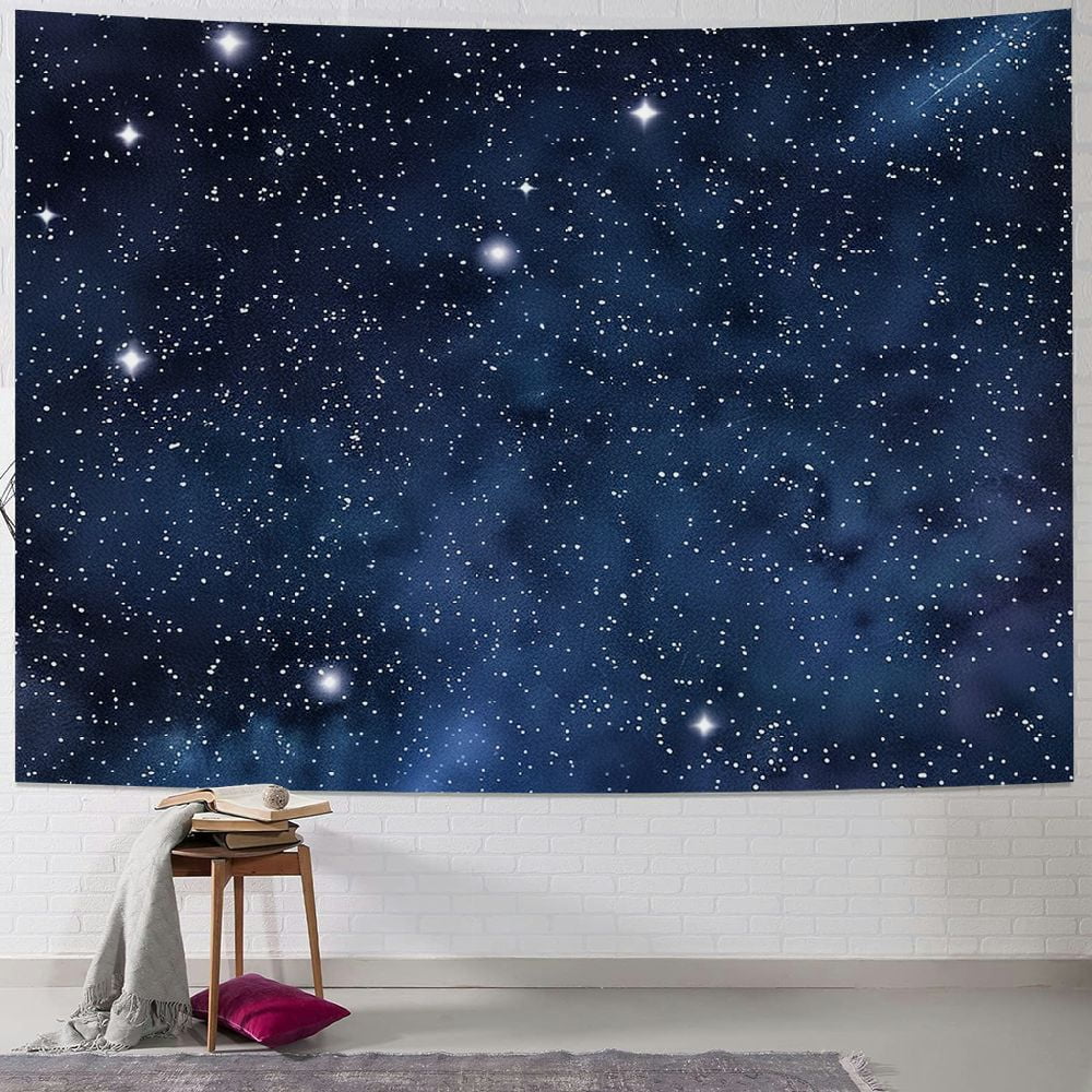 ALEPADNF Outer Space Galaxy Tapestry, Dark Blue Starry Night Sky Stars ...