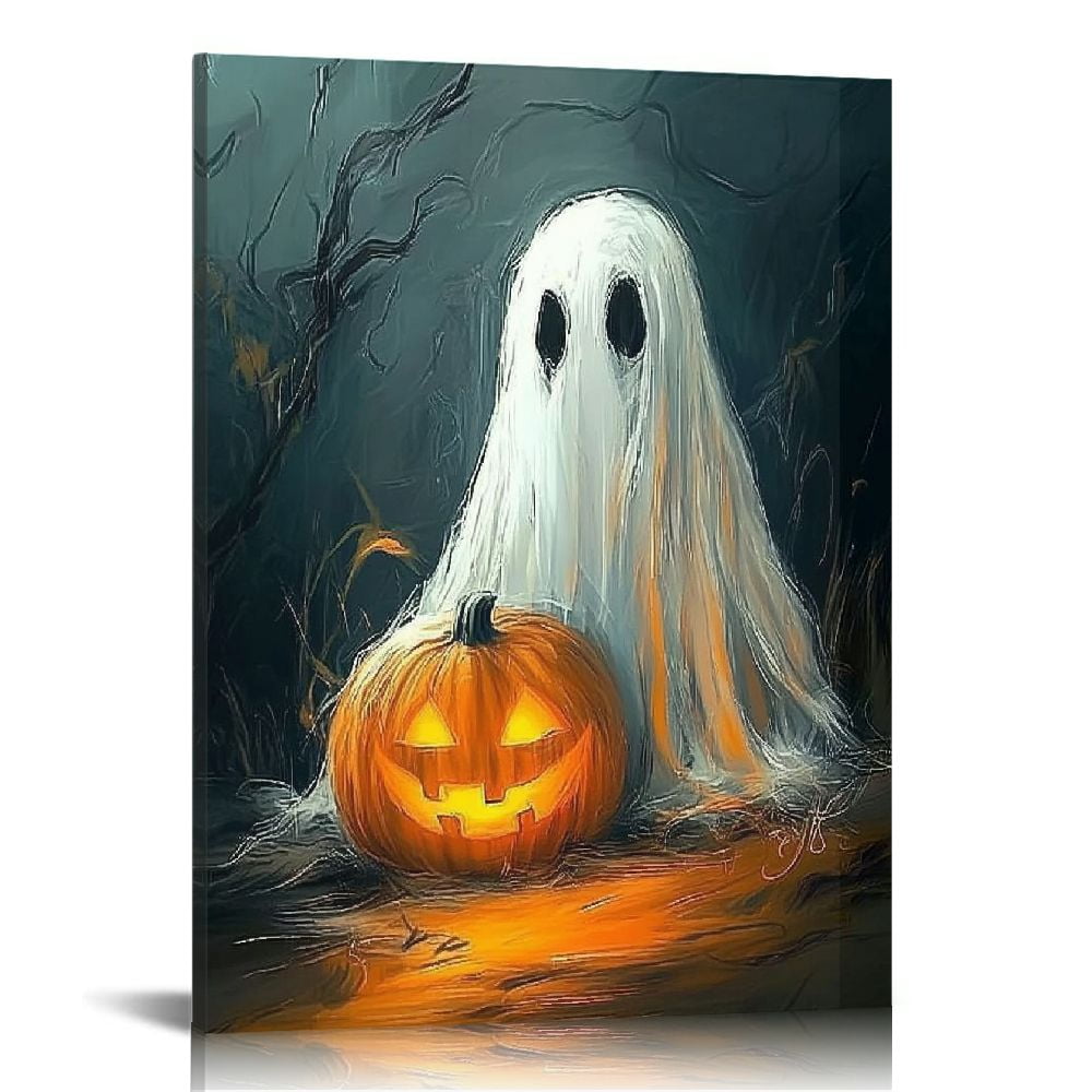 ALEPADNF Retro Wild Spooky Ghost With Pumpkin Lantern Posters Cute ...