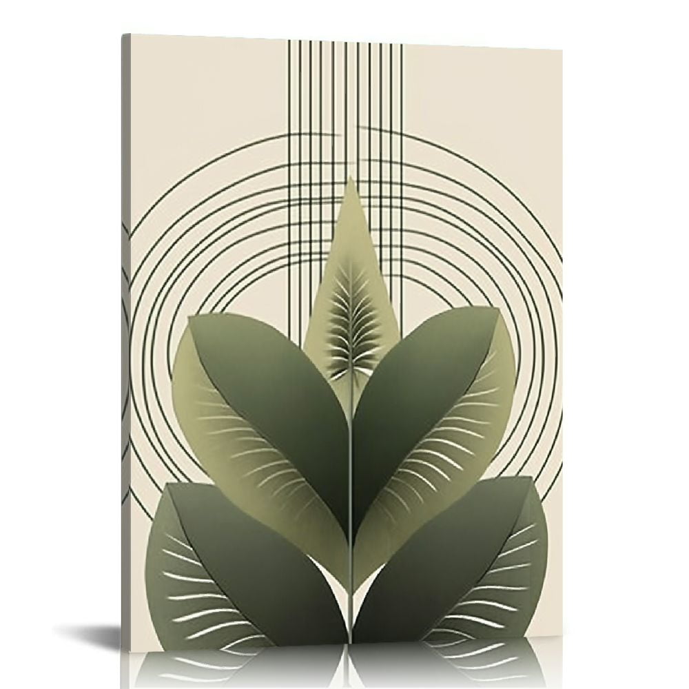 ALEPADNF Sage Green Boho Wall Art, Minimalist Wall Art Geometric Line ...