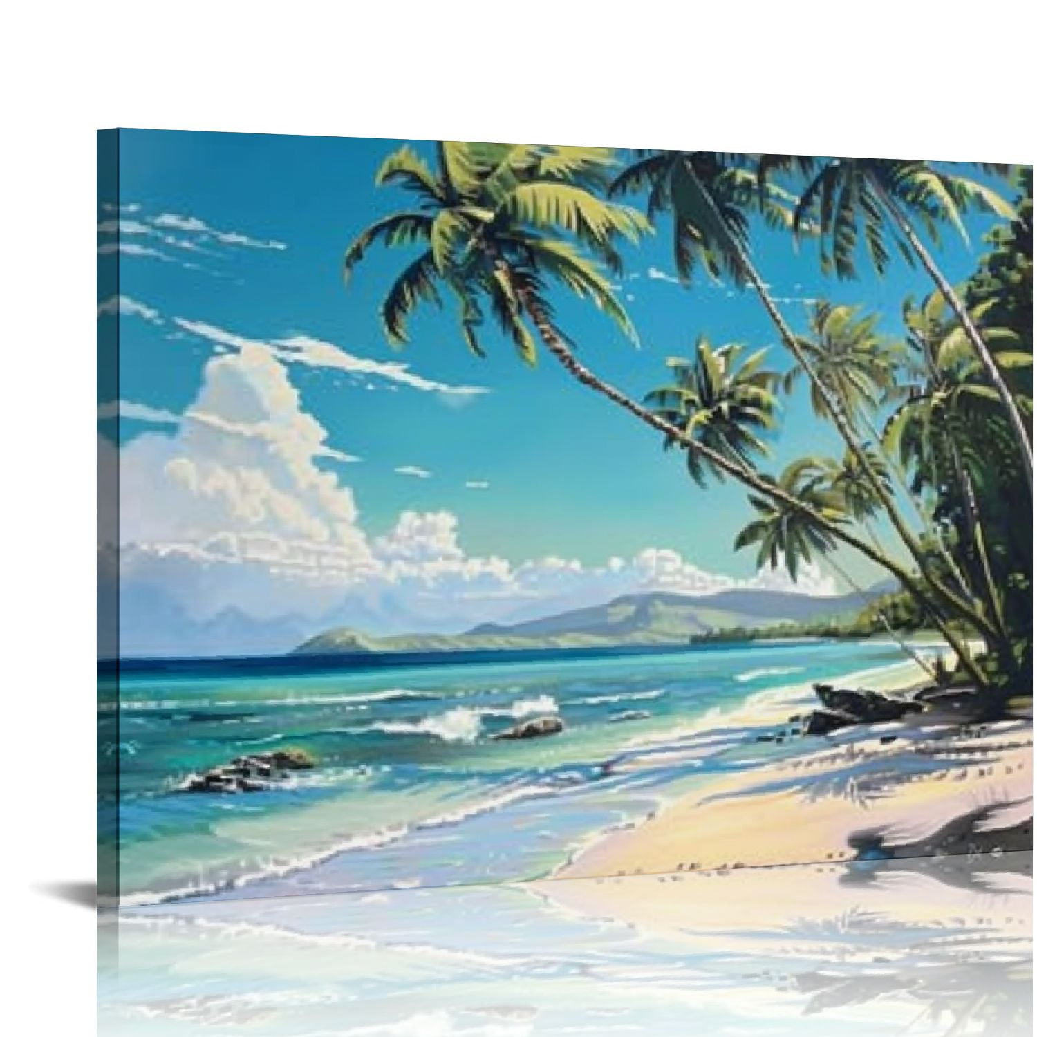 ALEPADNF Seascape Canvas Wall Art Palm Tree Canvas Wall Art Tropical ...