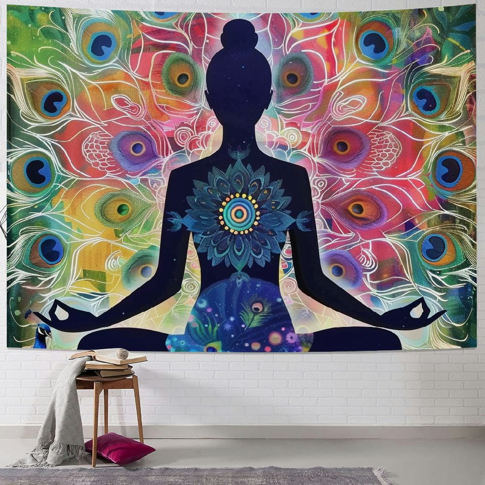 ALEPADNF Seven Chakra Tapestry Yoga Meditation Wall Tapestry Colorful ...