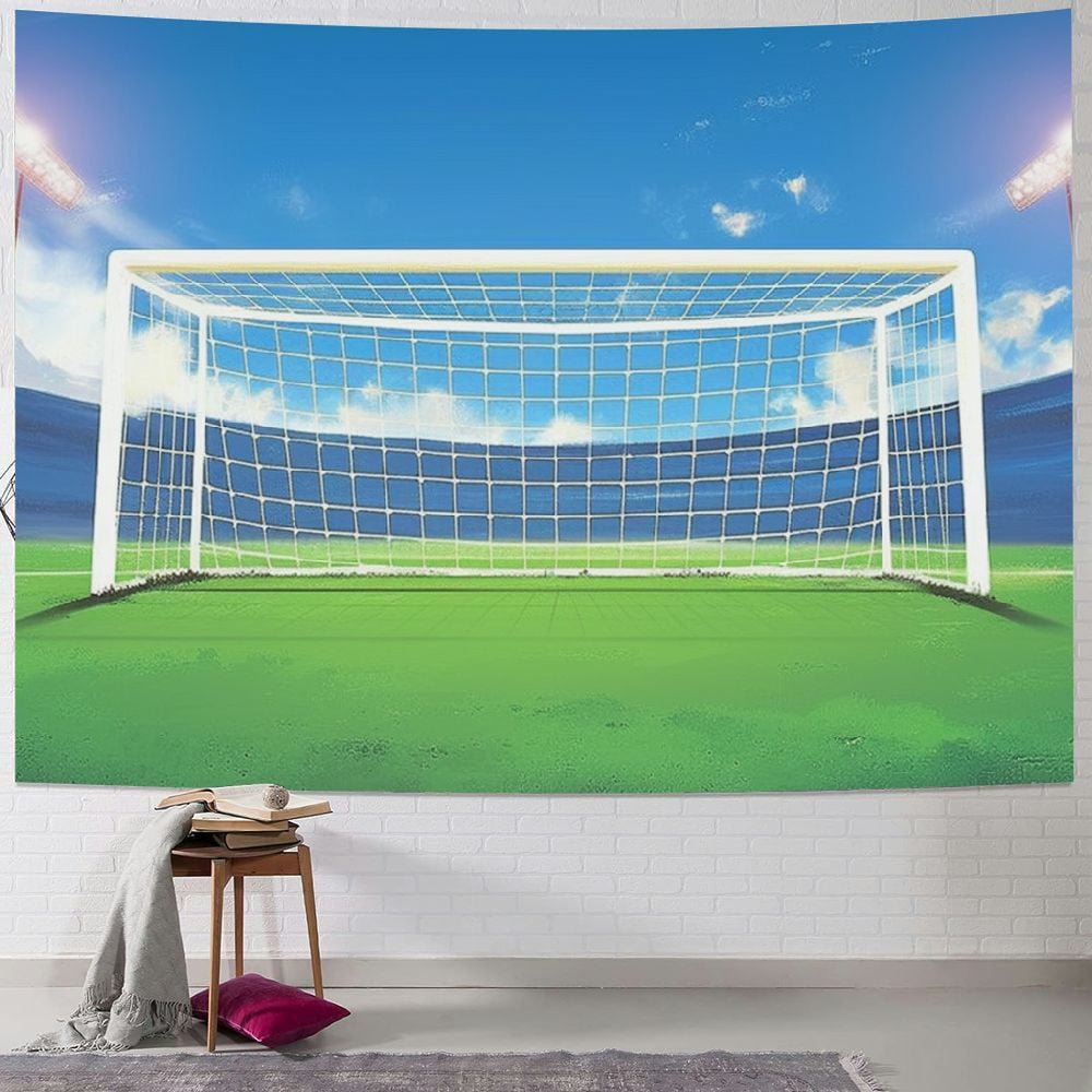 ALEPADNF Soccer Tapestry, Soccer Goal Post Sports Area Winner Loser ...