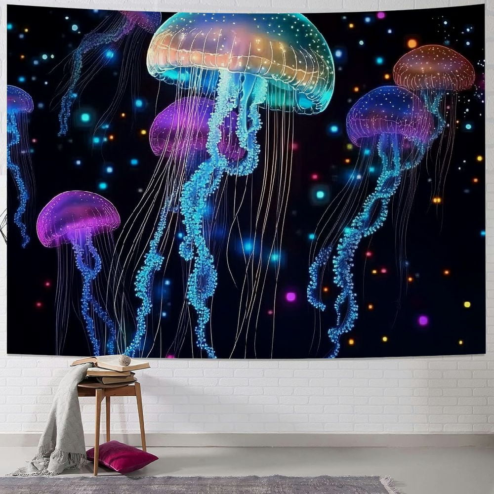ALEPADNF Under Sea Ocean Jellyfish Tapestry Wall Hanging Fantasy ...