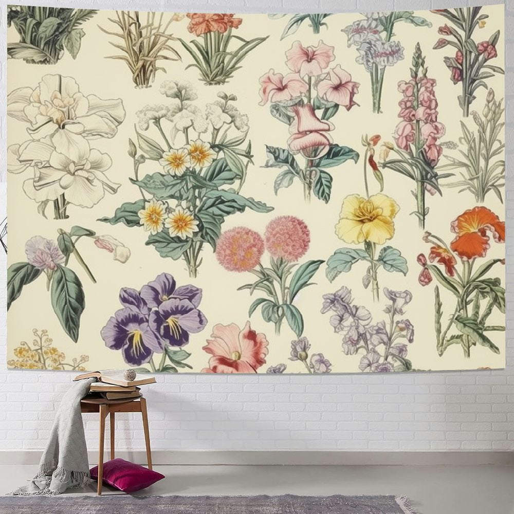 ALEPADNF Vintage Poster Hanging,Flowers Wall Hanging Botanical Rustic ...