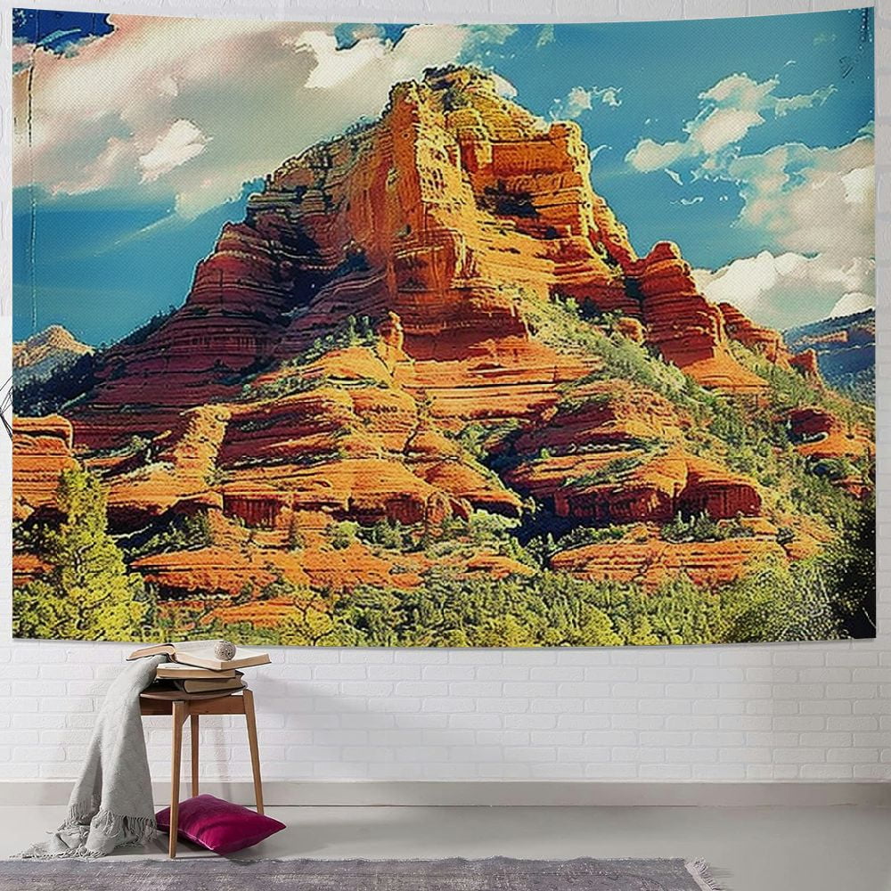 ALEPADNF Western Tapestry, Famous Bell Rock and Courthouse Butte in ...