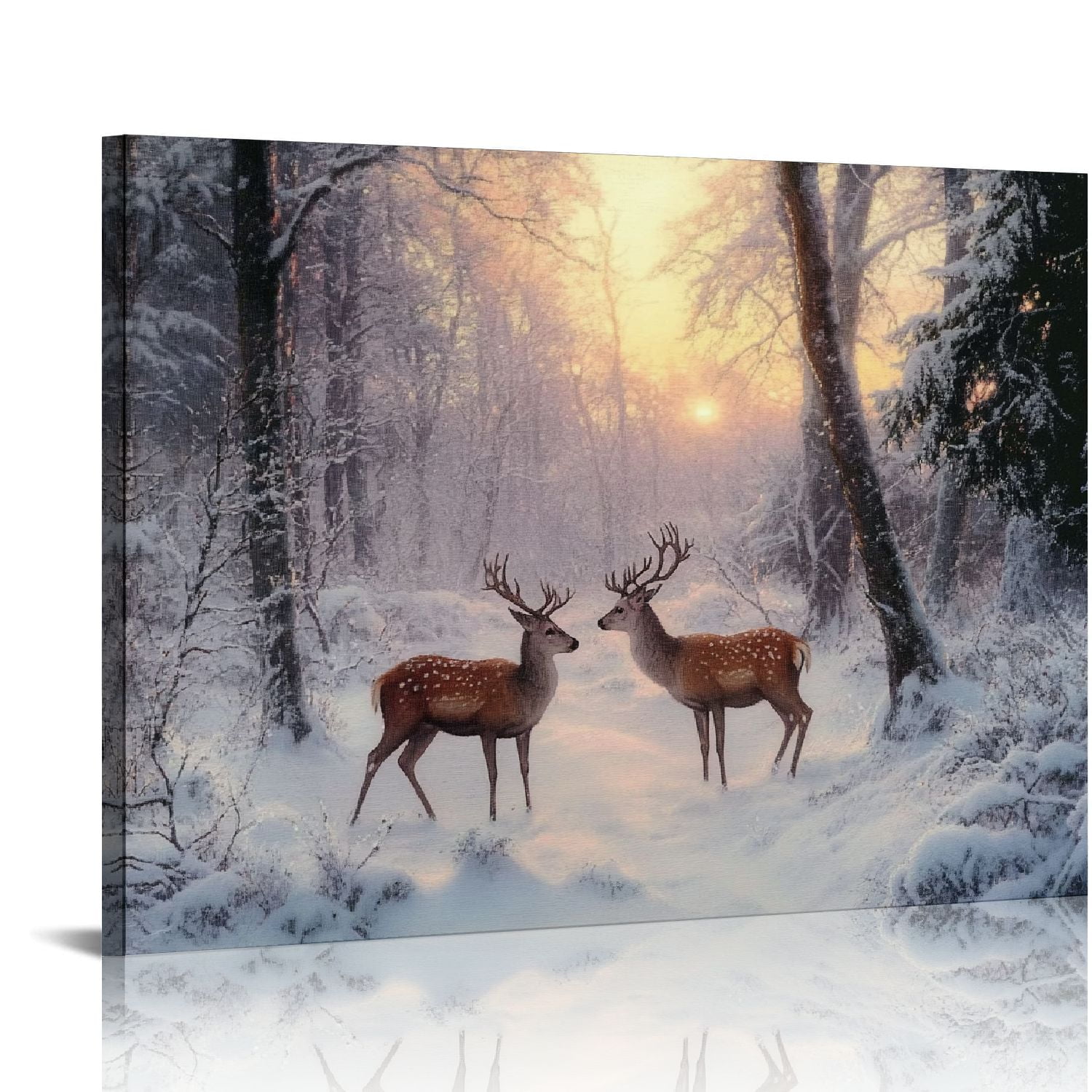 ALEPADNF Winter Landscape Canvas Print Wall Art - Mystic Forest ...