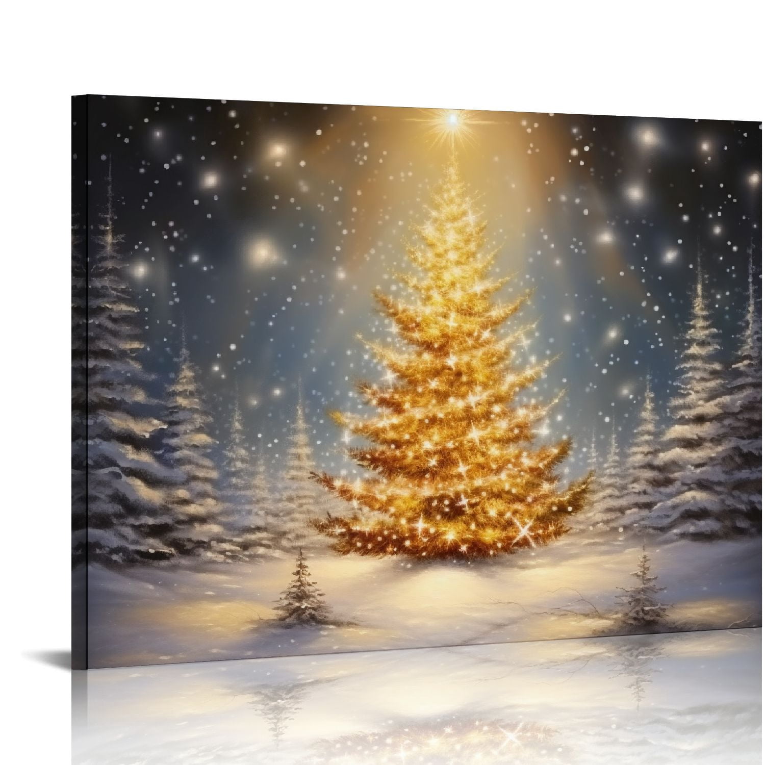ALEPADNF Winter Snow Canvas Large Canvas Wall Art,Abstract Christmas ...