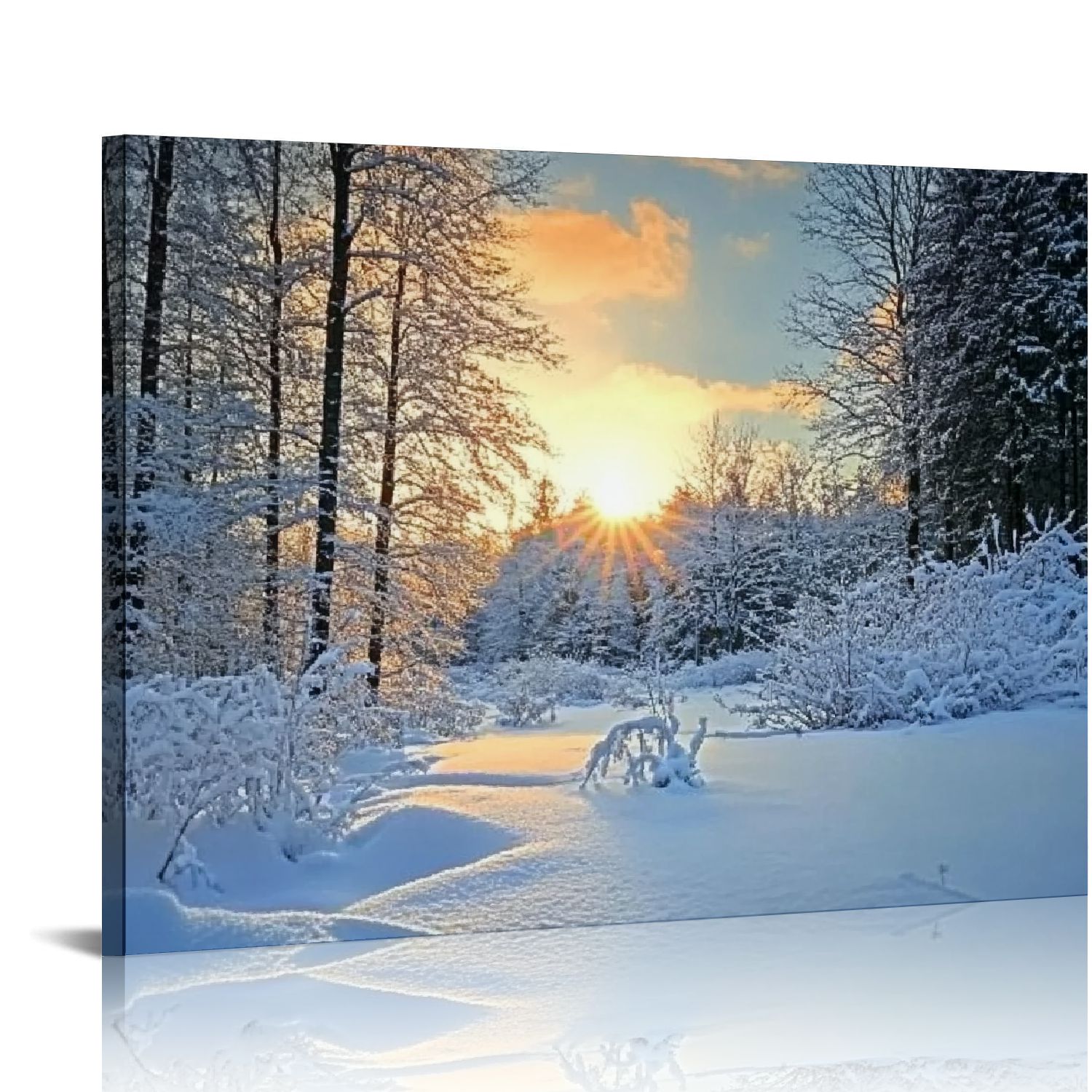 ALEPADNF Winter Wall Art Snowfield Modern Canvas Painting Winter Snow ...